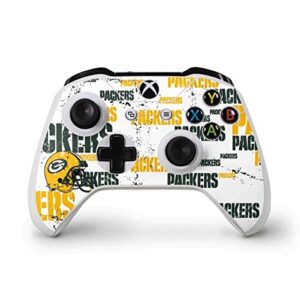 skinit decal gaming skin compatible with xbox one s controller - officially licensed nfl green bay packers - blast design