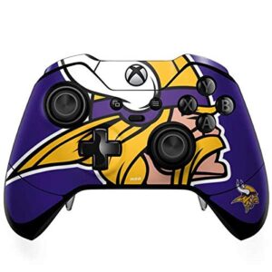 skinit decal gaming skin compatible with xbox one elite controller - officially licensed nfl minnesota vikings retro logo design