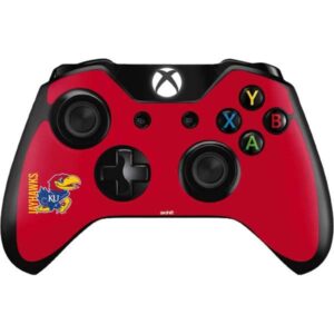 skinit decal gaming skin compatible with xbox one controller - officially licensed college jayhawks ku design