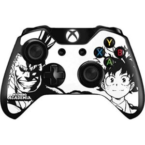 skinit decal gaming skin compatible with xbox one controller - officially licensed funimation all might and deku black and white design