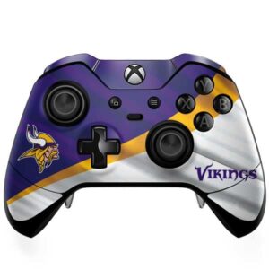 skinit decal gaming skin compatible with xbox one elite controller - officially licensed nfl minnesota vikings design