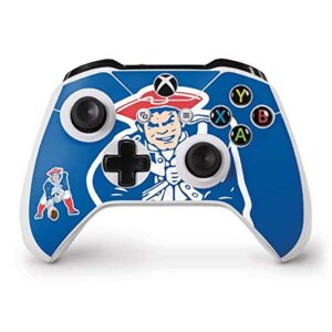 skinit decal gaming skin compatible with xbox one s controller - officially licensed nfl new england patriots retro logo design