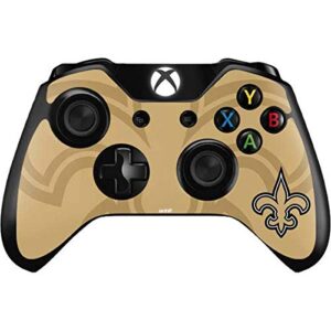 skinit decal gaming skin compatible with xbox one controller - officially licensed nfl new orleans saints double vision design