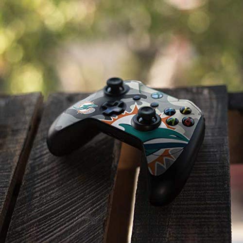 Skinit Decal Gaming Skin compatible with Xbox One Elite Controller - Officially Licensed NFL Miami Dolphins Camo Design