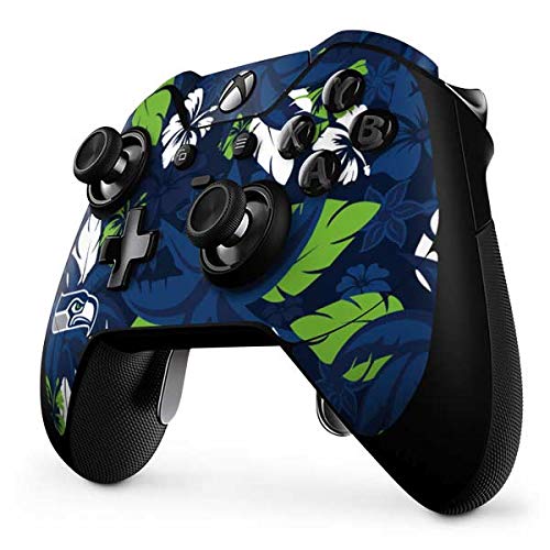 Skinit Decal Gaming Skin compatible with Xbox One Elite Controller - Officially Licensed NFL Seattle Seahawks Tropical Print Design