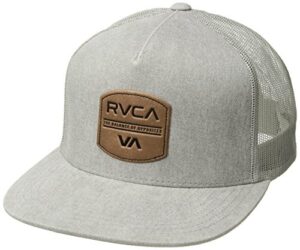 rvca men's denim trucker hat, light grey, one size