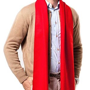 Shubb Men's Scarf, Soft and Warm Cashmere Feel Scarf for Men Winter Scarves Long, Red