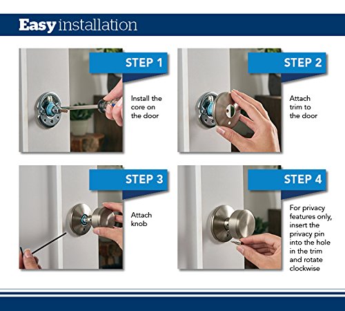 SCHLAGE Custom FC21 ALX 619 ALD Alexandria Glass Knob with Alden Trim Hall-Closet and Bed-Bath Lock, Satin Nickel