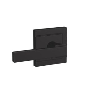 schlage custom fc21 nbk 622 uld northbrook lever with upland trim hall-closet and bed-bath lock, matte black