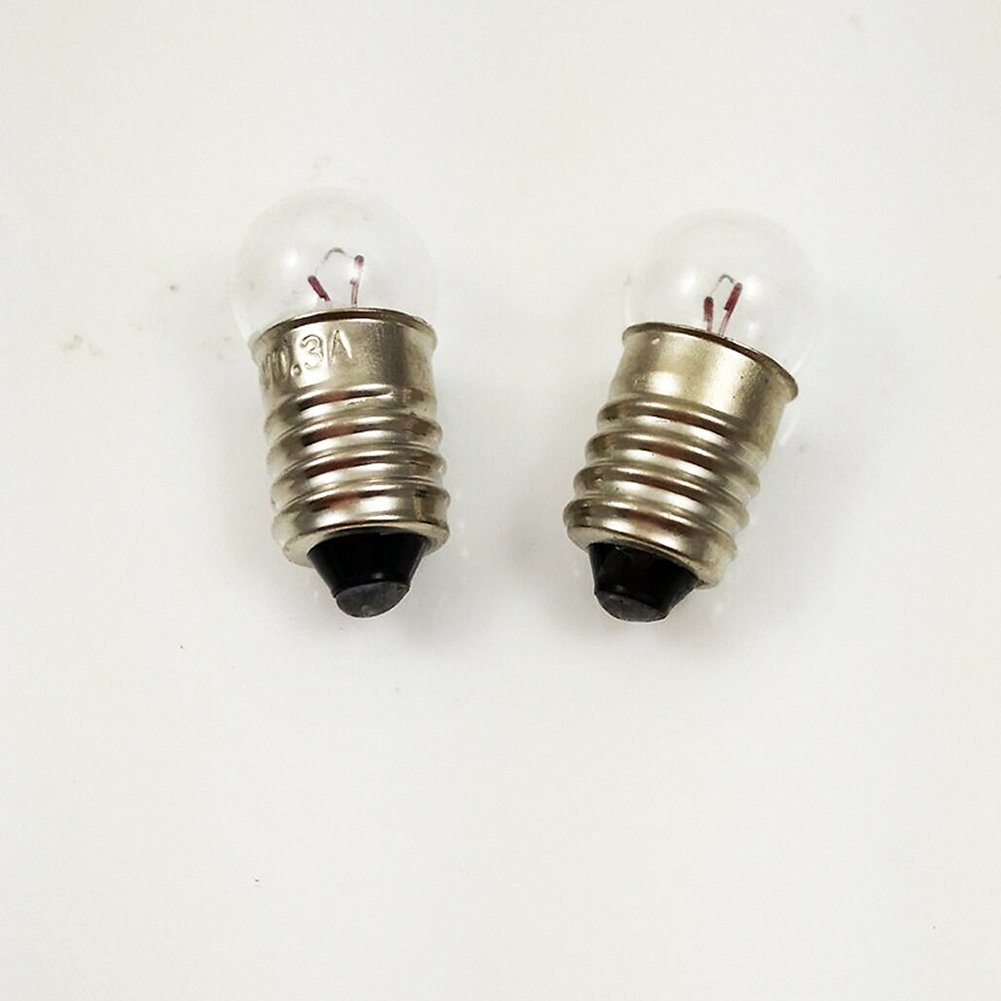 10x E10 6V / 0.5A 3W Light Bulb Miniature Screw Base Lamp Flashlight Torch Experiment Work Light (Box of 10)