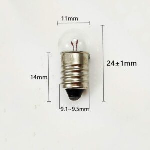 10x E10 6V / 0.5A 3W Light Bulb Miniature Screw Base Lamp Flashlight Torch Experiment Work Light (Box of 10)