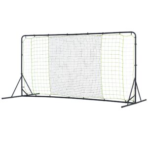 franklin sports soccer rebounder - tournament steel soccer rebounding net - perfect for backyard soccer practice and soccer training - 12'x6' soccer bounce back rebounder - black