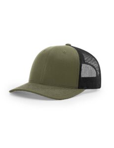 richardson 112 trucker osfa baseball hat ball cap, loden/black