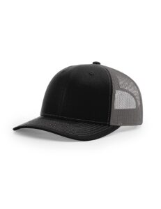 richardson trucker cap, black/charcoal, one size