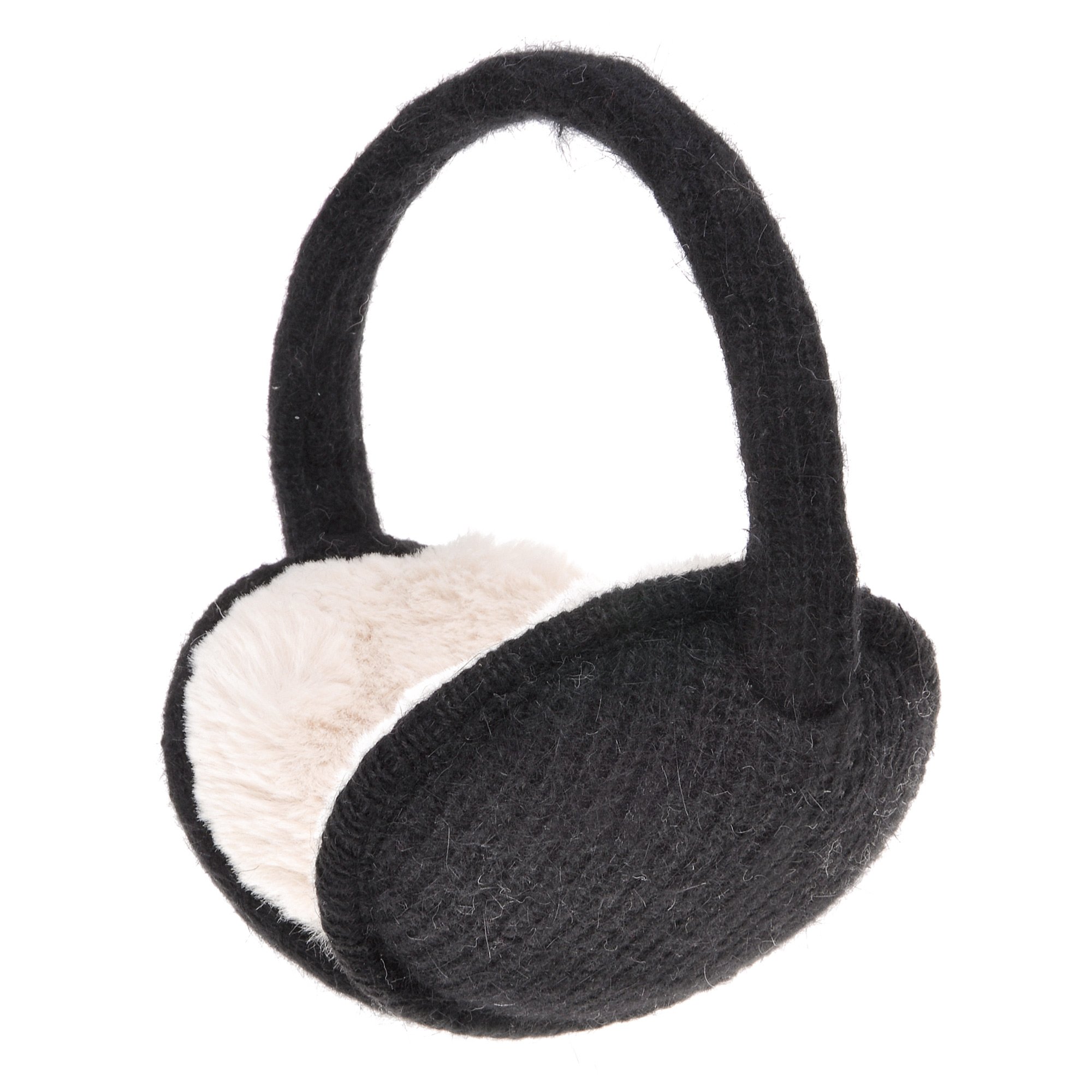 ZLYC Womens Girls Winter Warm Adjustable Knitted Ear Warmers Foldable Earmuffs, Black