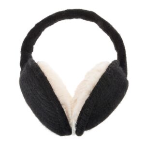 ZLYC Womens Girls Winter Warm Adjustable Knitted Ear Warmers Foldable Earmuffs, Black