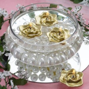 tableclothsfactory gold floating rose candle-4/pk