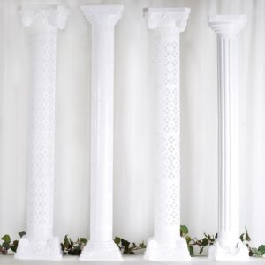 TABLECLOTHSFACTORY 4 Pillars/Set Venetian Roman Wedding Columns Holds Flower Plates 41" Tall(Height Adjustable)