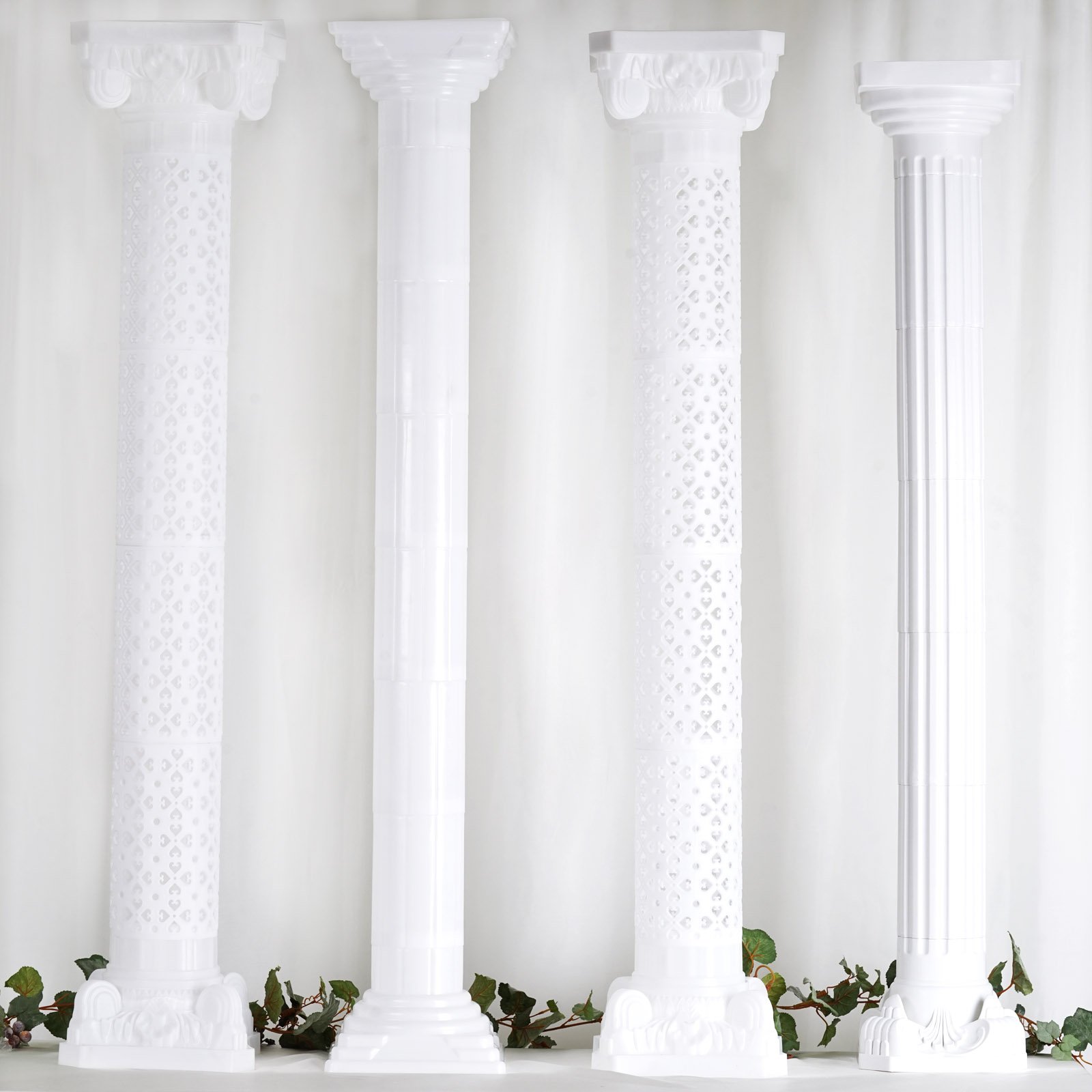 TABLECLOTHSFACTORY 4 Pillars/Set Venetian Roman Wedding Columns Holds Flower Plates 41" Tall(Height Adjustable)