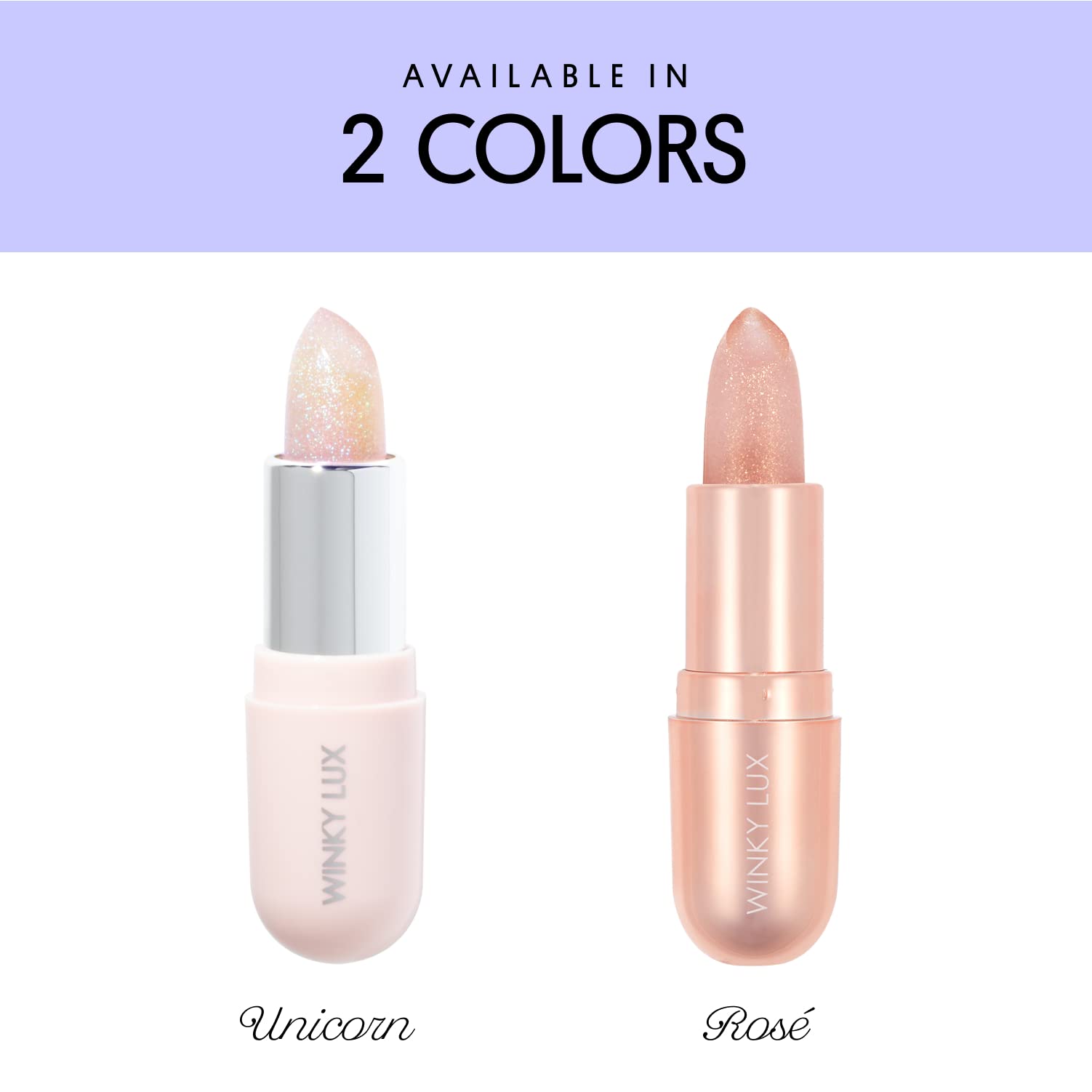 Winky Lux Glimmer Balm, pH Lip Balm, Color Changing Lipstick and Tinted Lip Balm, Vegan & Cruelty Free Lip Balm, Hydrate & Plump, Pink Shimmer Lipstick, Unicorn