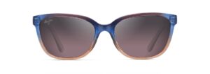 maui jim women's honi polarized cat eye sunglasses, sunset/maui rose®, small