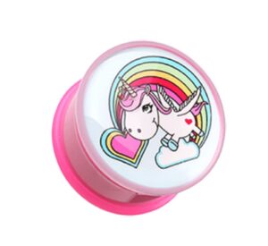 rainbow unicorn single flared ear gauge freedom fashion plug (sold by pair) (1/2")