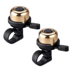 bonmixc bicycle bell brass mini bike bell (2 pack)