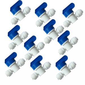 lemoy equal straight od tube ball valve quick connect fitting 1/4-inch by 1/4-inch od valve start ro water system (pack 10)