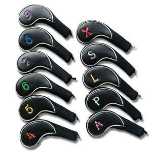 craftsman golf black iron head covers headcover set with colorful no. for taylormade cobra mizuno etc.suitable for right and left hander golfer