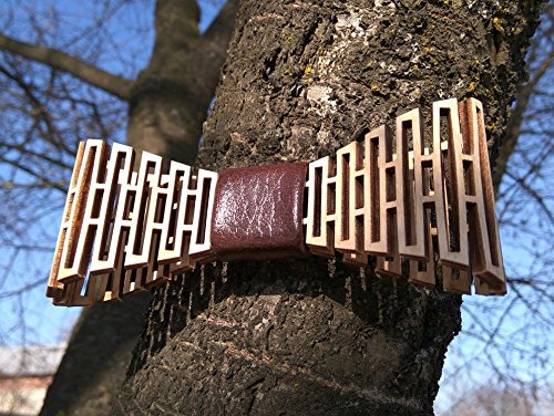 HatynkaUA Mens Wooden Bow Tie - 3D Unique Design Holiday Wedding Wood Bowtie- Necktie for Men