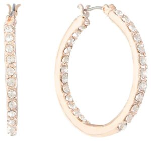 gloria vanderbilt pe medium hoop - rose gold/crystal