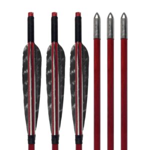 zzuus 34" wooden arrows 3 eagle feathers fletching traditional target arrows for recurve bow or longbow beginner red brown polished shaft hunting target practice arrow (6pcs)