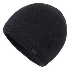 omechy mens winter warm knitting hats plain skull beanie cuff toboggan knit cap black