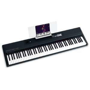 the one portable digital piano, 88 keys piano keyboard with hammer action keys for beginner/professional, full size weighted keyboard with music stand, teaching led lights & piano app