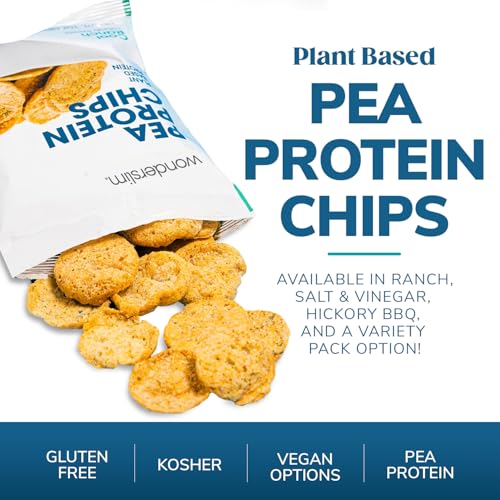 WonderSlim Pea Protein Snack Chips, Salt & Vinegar, 120 Calories, 10g Protein, Gluten Free (12ct)