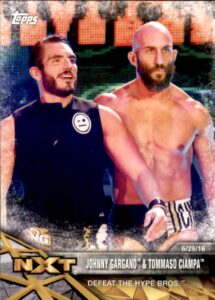 2017 topps wwe nxt matches and moments #46 johnny gargano & tommaso ciampa defeat the hype bros.