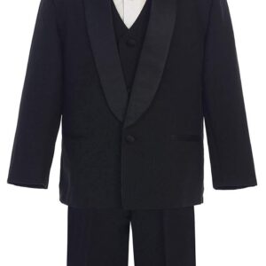 OLIVIA KOO Boy's Classic Tuxedo Suit with No Tail