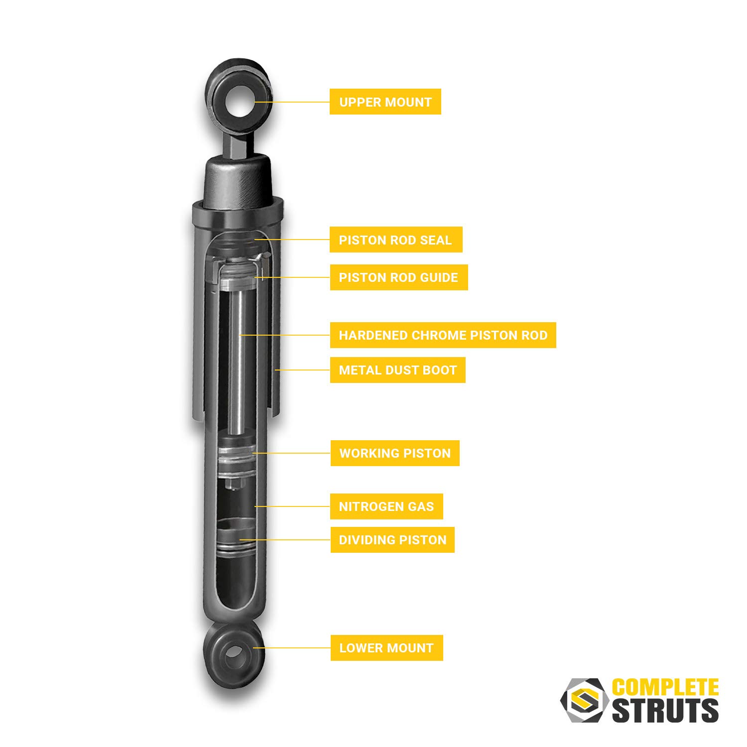 COMPLETESTRUTS - Front Complete Strut Assemblies with Coil Springs and Rear Shock Absorbers Replacement for 2011-2014 Ford Edge - Set of 4