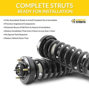 COMPLETESTRUTS - Front Complete Strut Assemblies with Coil Springs and Rear Shock Absorbers Replacement for 2011-2014 Ford Edge - Set of 4