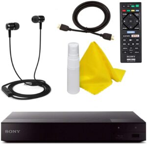 sony bdp-s6700 4k upscaling 3d streaming blu-ray disc player with built in wifi - 5 pack kit - remote control - 5 pc cleaning kit - high speed hdmi cable - xtreme ear buds (1 year warranty)