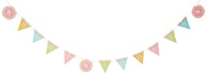 creative converting carousel pennant banner party supplies, 8.2", multicolor