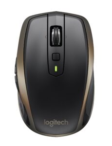 logitech mx anywhere 2 wireless mouse – use on any surface, hyper-fast scrolling, rechargeable, for apple mac or microsoft windows computers and laptops, meteorite