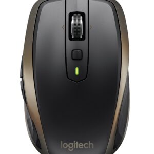 Logitech MX Anywhere 2 Wireless Mouse – Use On Any Surface, Hyper-Fast Scrolling, Rechargeable, for Apple Mac or Microsoft Windows Computers and laptops, Meteorite