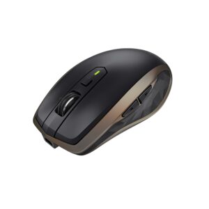 Logitech MX Anywhere 2 Wireless Mouse – Use On Any Surface, Hyper-Fast Scrolling, Rechargeable, for Apple Mac or Microsoft Windows Computers and laptops, Meteorite