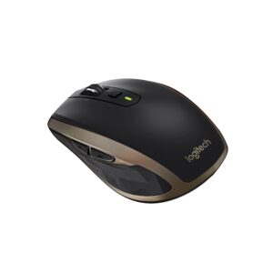 Logitech MX Anywhere 2 Wireless Mouse – Use On Any Surface, Hyper-Fast Scrolling, Rechargeable, for Apple Mac or Microsoft Windows Computers and laptops, Meteorite