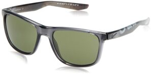 nike unrest se rectangular sunglasses for male, crystal anthracite/nyc, 57 mm