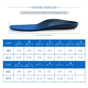 Plantar Fasciitis Feet Insoles Arch Supports Orthotics Inserts Relieve Flat Feet, High Arch, Foot Pain Mens 9-9 1/2 | Womens 11-11 1/2