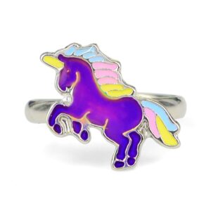 fun jewels fairy tale cute unicorn color change mood ring for girls size adjustable