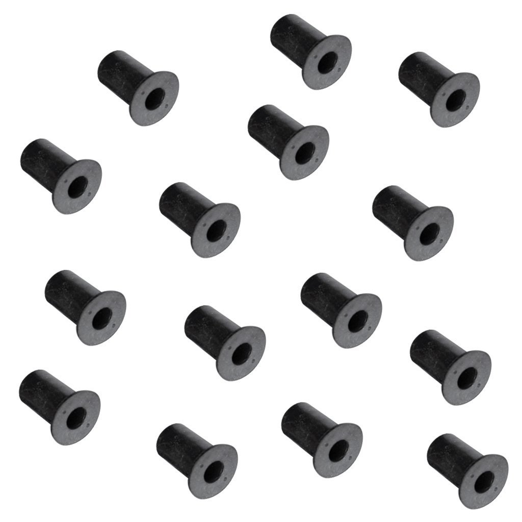 15pcs Rubber Well Nuts Kits, M5 Brass Insert Fasteners Bolts for Motorcycles Windshield Kayak Canoe Boats