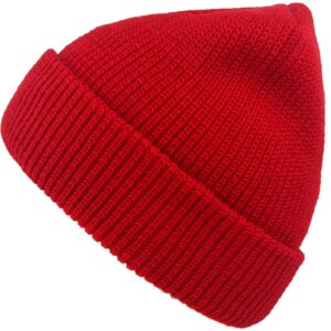 slouchy beanie hats winter knitted caps soft warm ski hat (red)